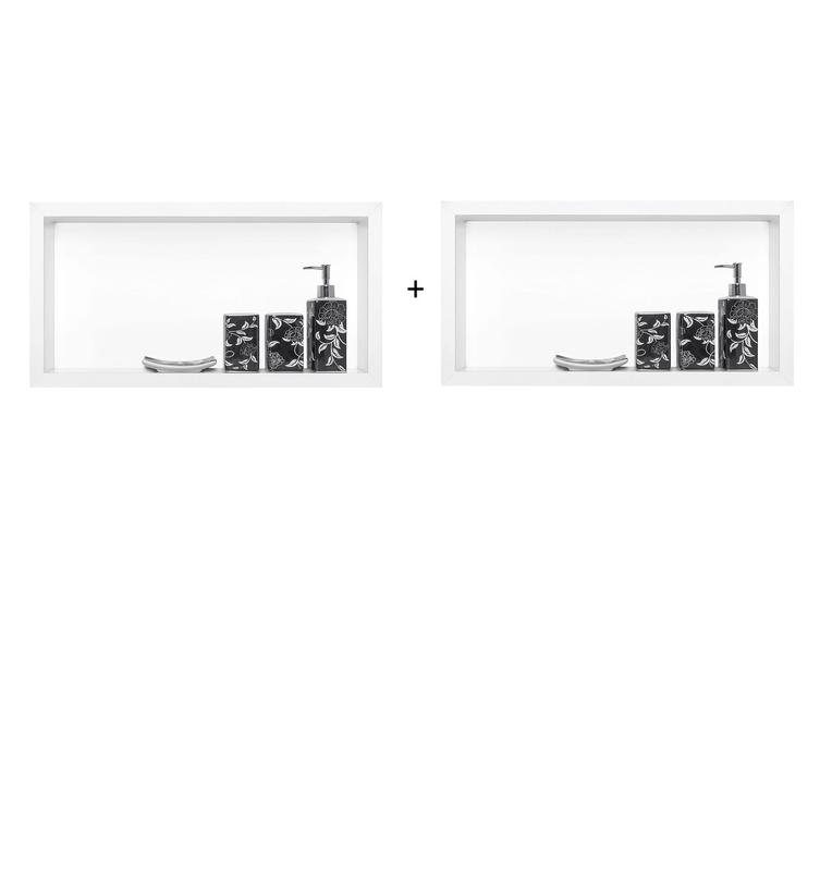 2 Nicho Banheiro Porcelanato 30x60x11 Borda De Alumínio. - Belo Nicho ...