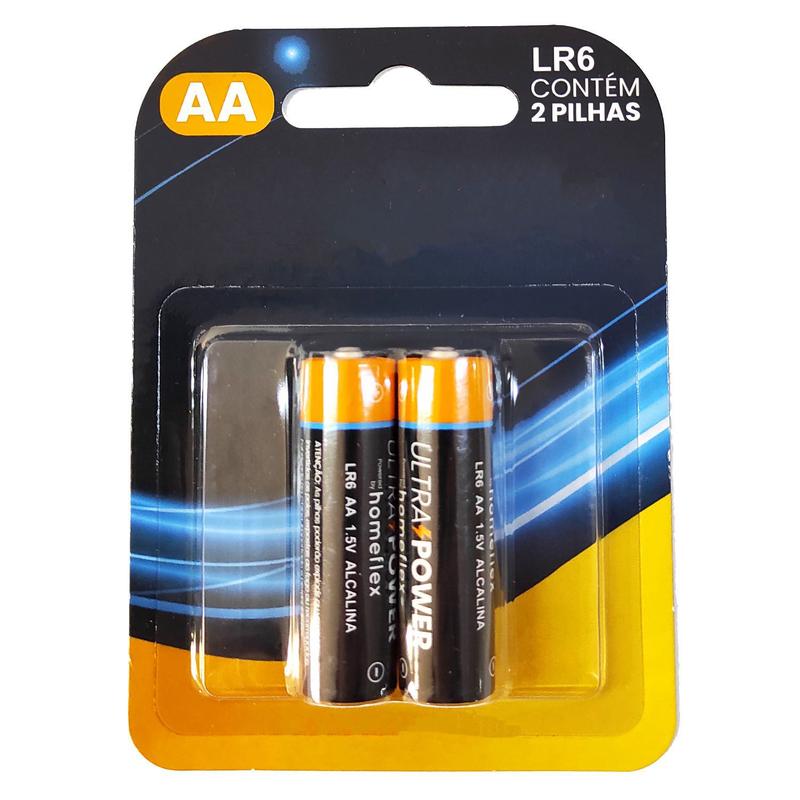 2 Pilhas Alcalina Cilíndrica Normal Ultra Power AA 1.5V - Homeflex ...