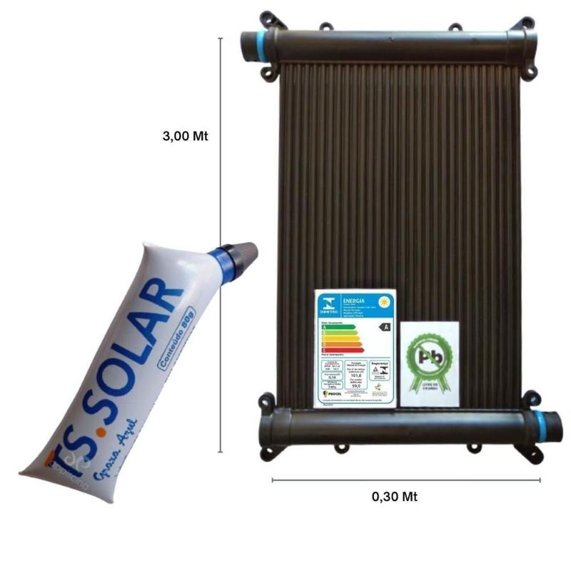 2 Placas Aquecedor Solar Piscinas 3,00x0,30 + Graxa P/ Placa - TS SOLAR - Carrinho de Brinquedo ...