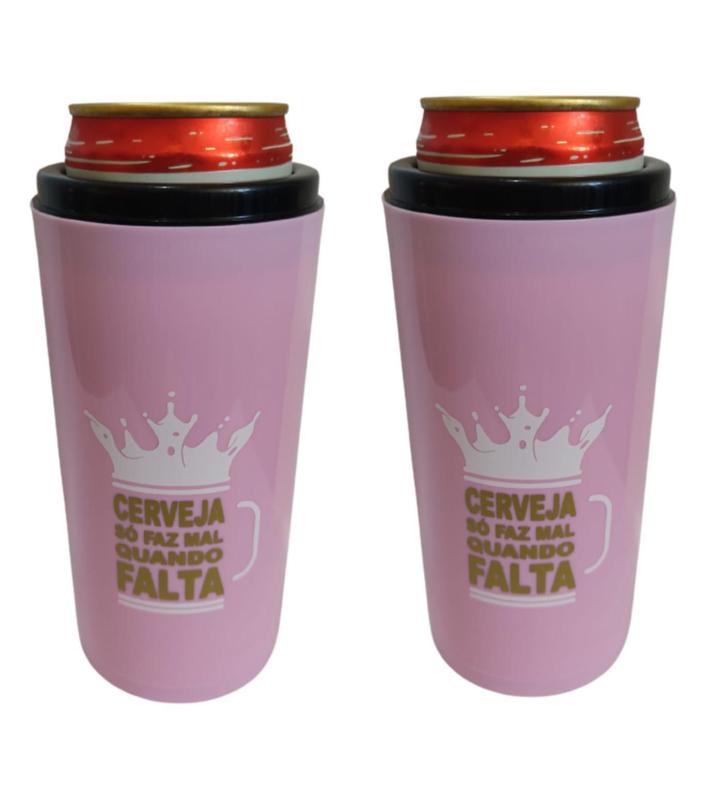 2 Porta Cervejas Rosa Para Lata 350Ml Fina - Emp - Porta Garrafa ...