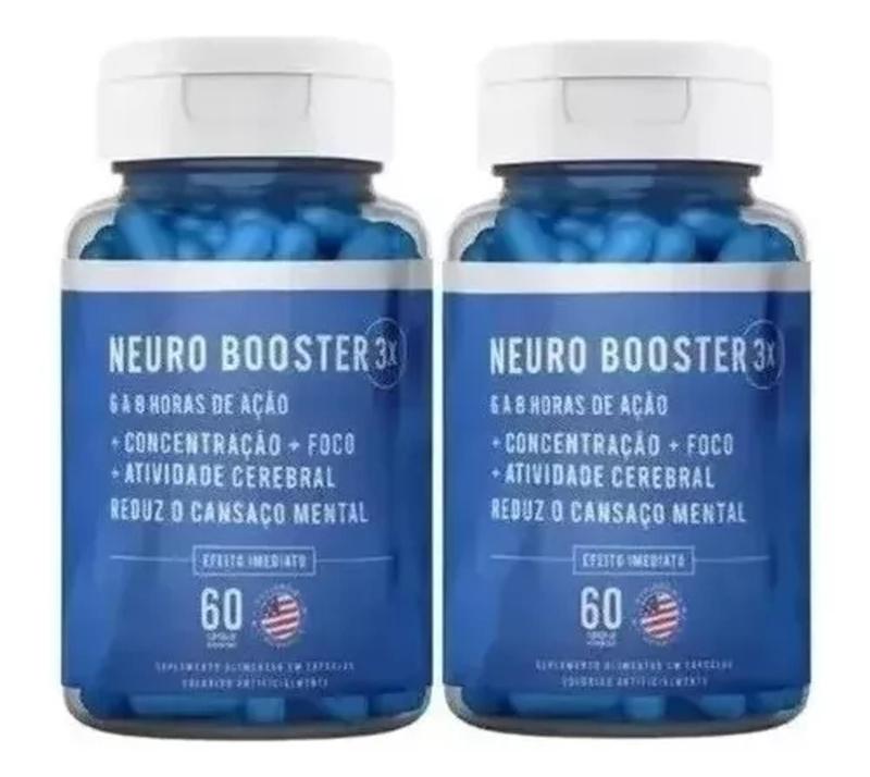 2 Potes, Neuro Booster - Melhor Desempenho Mental. 60 Caps. - BCAA ...