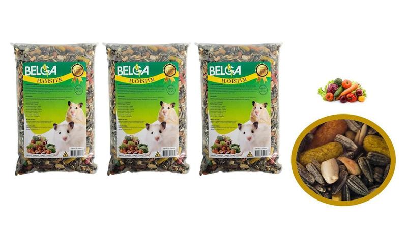 2 Rações Hamster, Gerbil, Topolino, Mercol / Twister 500G - Belga ...