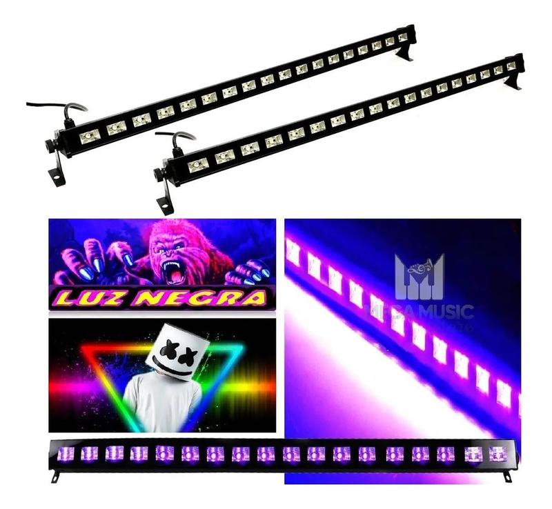 2 Ribalta Led Luz Negra Uv Efeito Neon 1 Metro 18 Leds - SHOWTECH - No ...