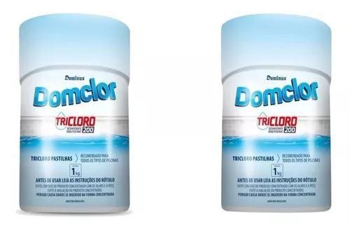 2 Tubetes Pastilhas Cloro 90% Para Piscinas Domclor 1kg - Cloro para ...