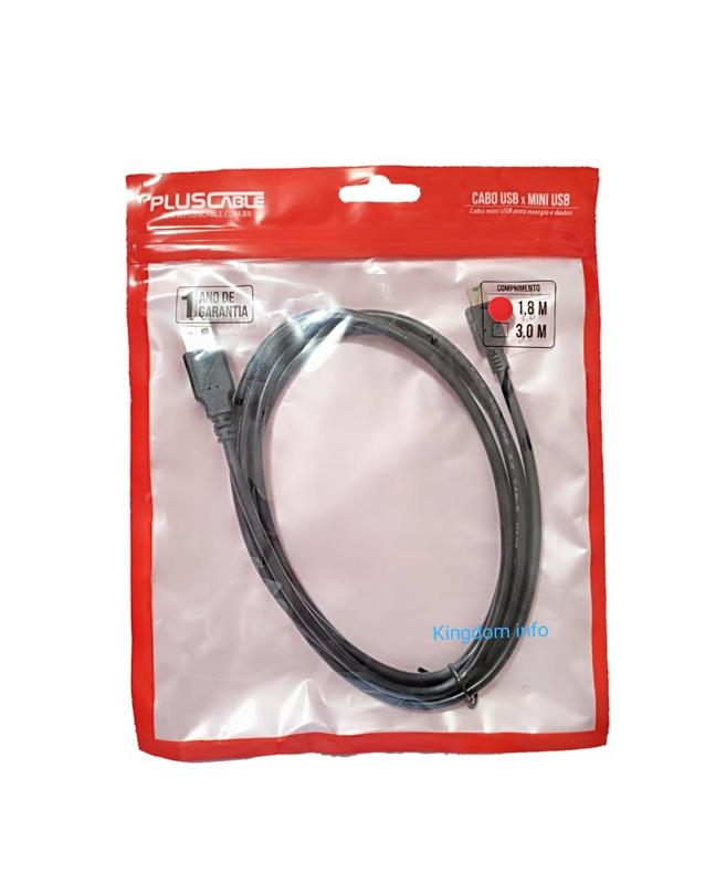 2 X Cabo Usb x Mini usb 5 pinos 1.8 metros Plus Cable - PLUSCABLE ...