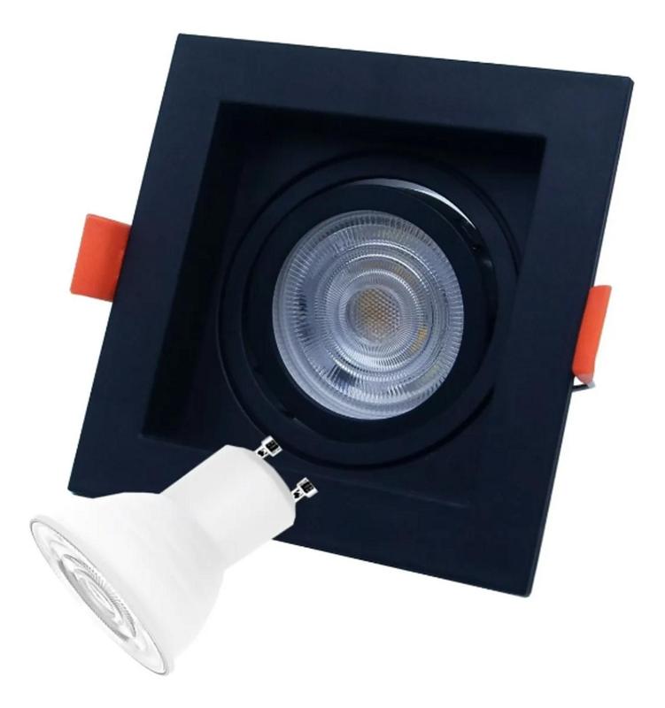 20 Lâmpadas Spot Led 5w Cob Direcionável Quadrado Preto 110v - Lartec ...