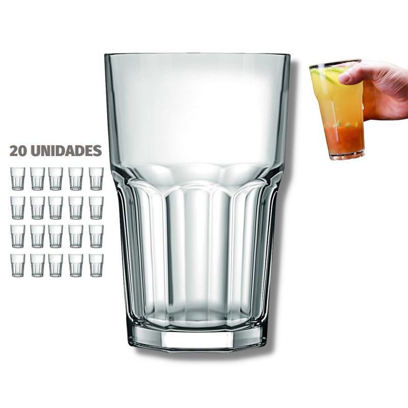 20 Unidades Copo Vidro Grande Água Leite Cerveja Chopp 420ml - 123 Útil - Copos - Magazine Luiza