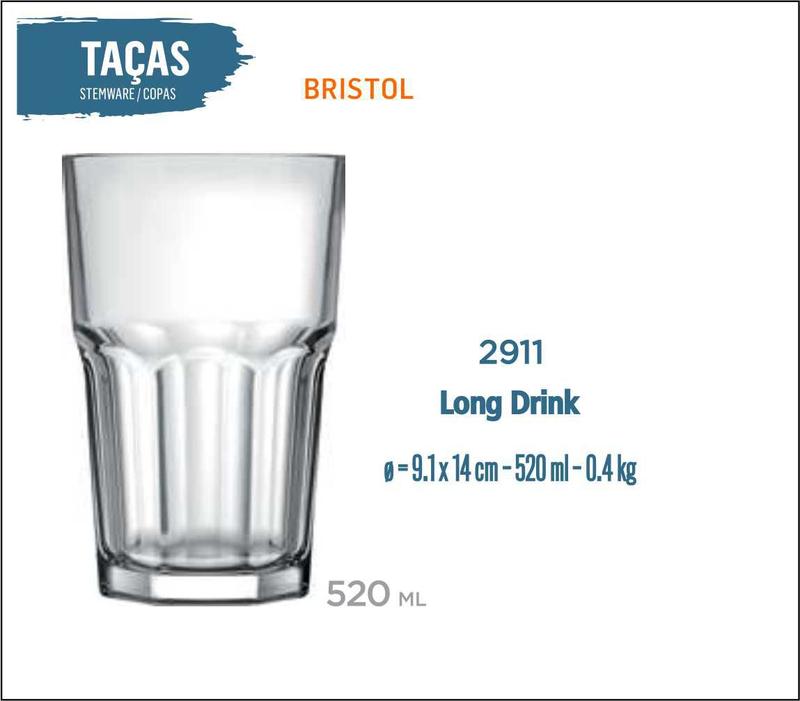 24 Copos Bristol 520ml - Long Drink - Nadir Figueiredo - Copos - Magazine Luiza