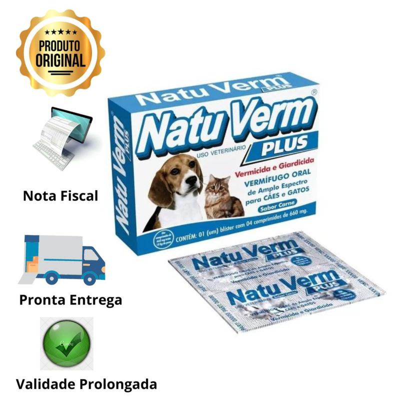 24cx Natu Verm Plus Vermífugo Sabor Carne 660mg - VetBras - Farmácia ...