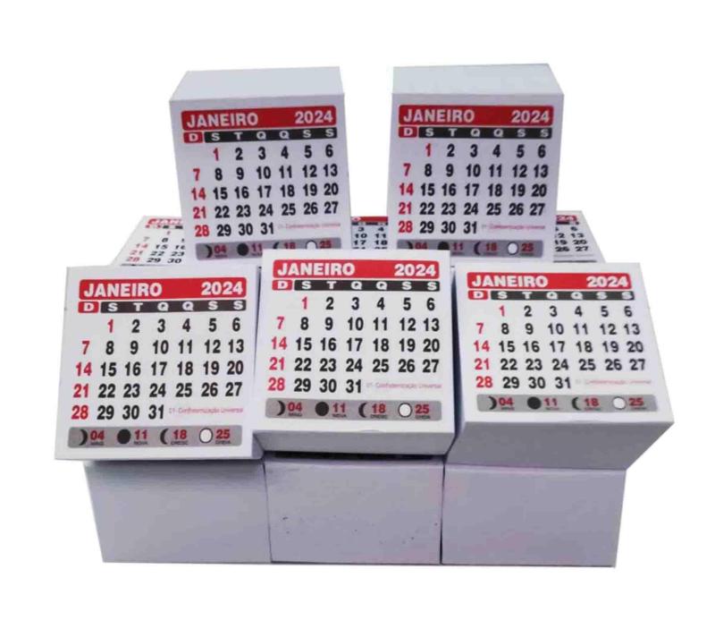 250 Mini Calendário 2024 5X5Cm Bl 12 Meses Imã Geladeira - Ggrafica ...