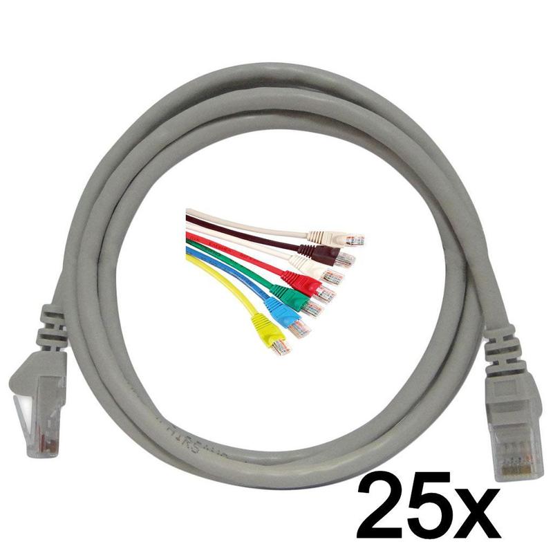 25x Patch Cord 1,5 Mts Cat6 UTP Internet Injetado Original - Paralelo ...