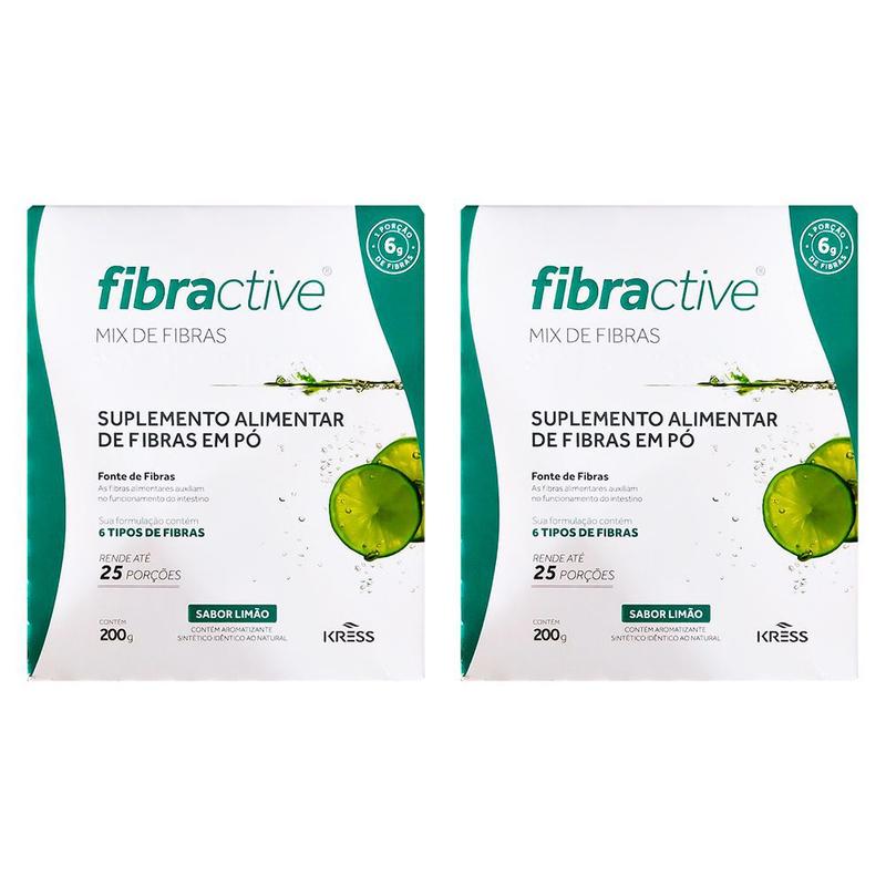 2x Fibractive suplemento alimentar em pó mix de fibras 200g Kress - Chá ...
