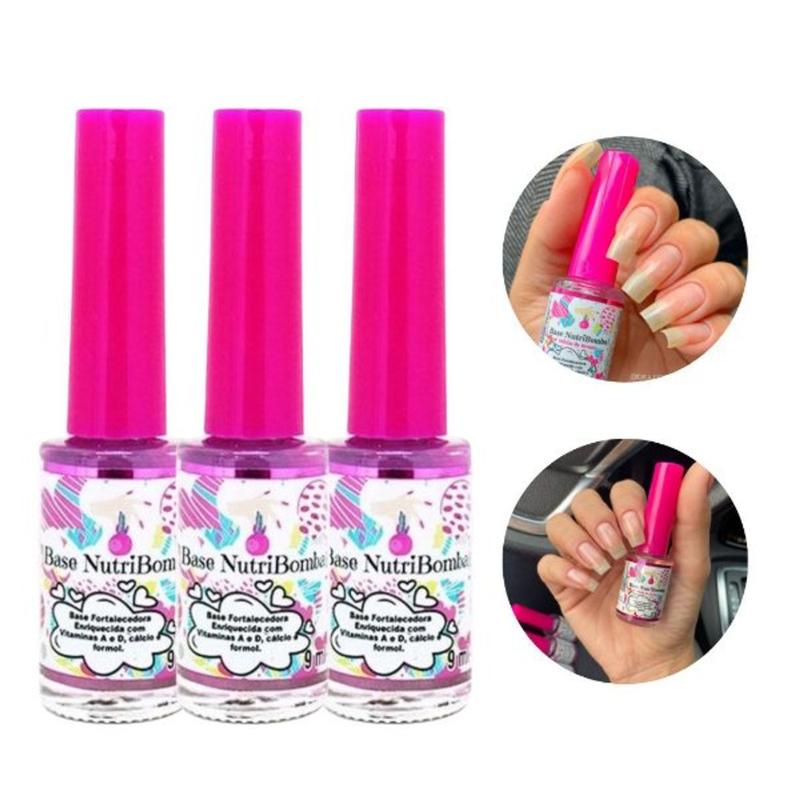 3 base bomba nutribomba original fortalecedora de unha fracas, finas e ...