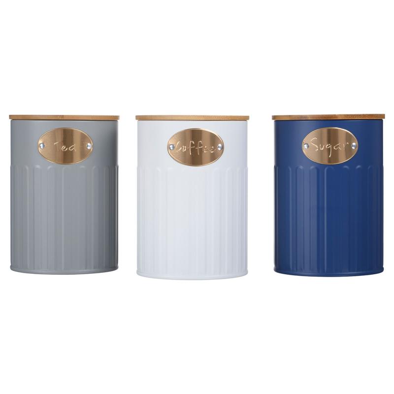 3 Latas Porta Café Coffee Açucar Chá Cozinha Recepção Bambú - PGB ...