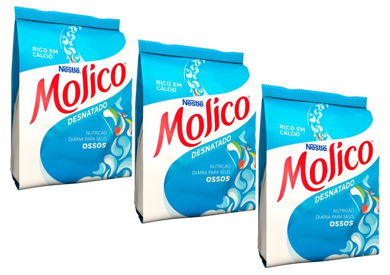 3 Leite Em Pó Desnatado Molico Total Cálcio Nestlé saco 500g - Leite em ...