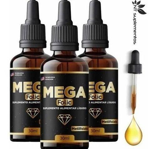 3 Mega Folic Suplemento Alimentar - 30ml - NT Suplementos - Multivitamínico / Polivitamínico ...