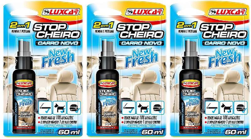 3 Odorizante Spray Stop Cheiro - Carro Novo Luxcar - Aromatizador ...