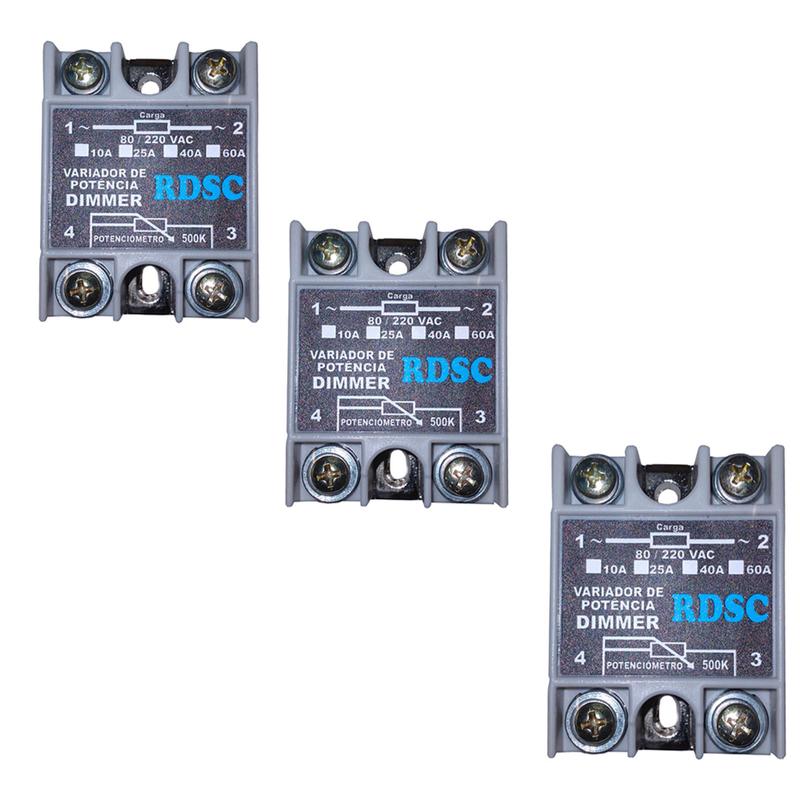 3 Peças Dimer regulador 4000w bivolt 25a motor aquecedor dimmer ...
