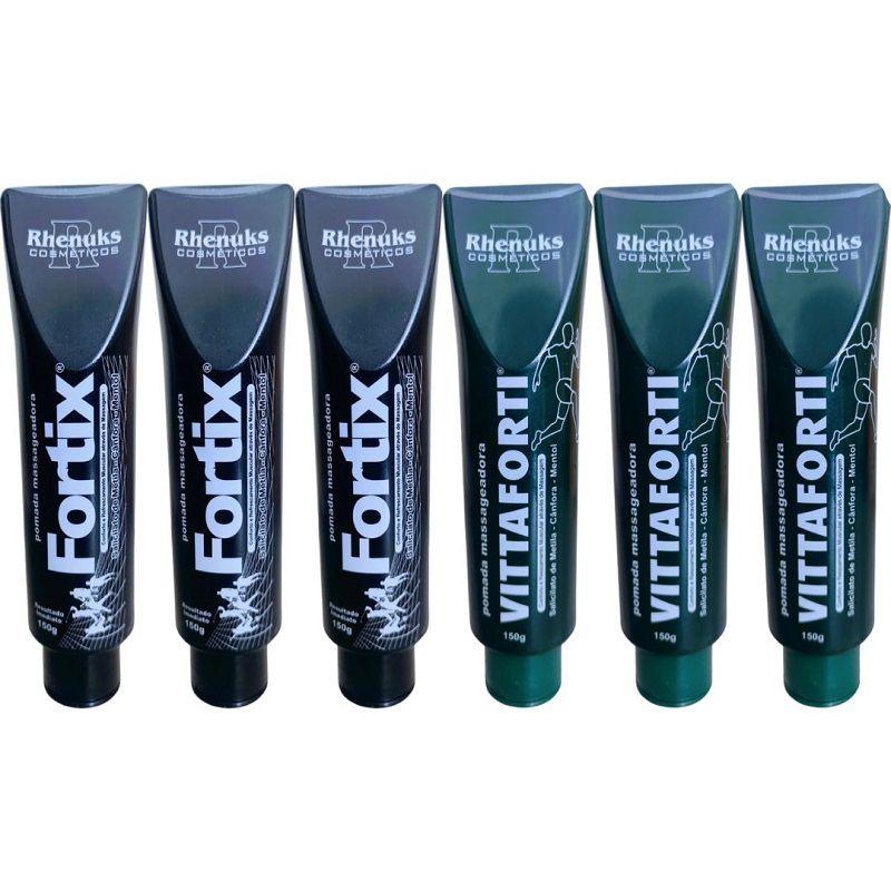 3 Pomada Fortix + 3 Pomada Vitaforti Dor Muscular, Caminhada - Rhenuks ...