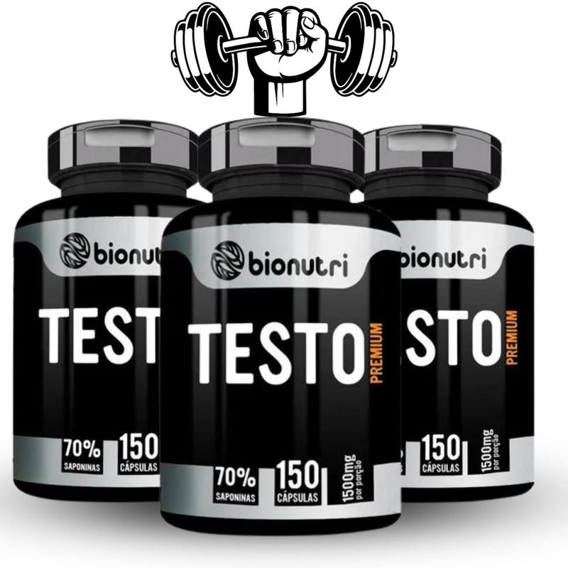 3 Potes Testo Premium 1500mg 450 Cáps Desempenho Fisico - Bionutri ...