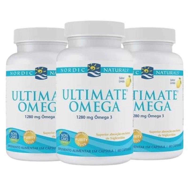 3 Potes Ultimate Omega 60 Cáps - Nordic Naturals 100%Original - Ômega 3 ...