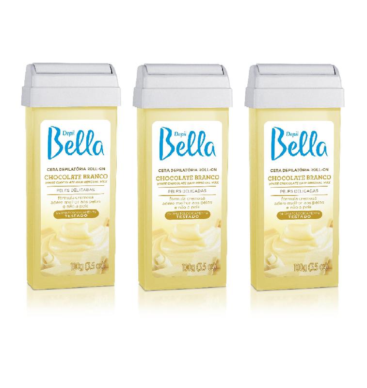 3 Refil Cera Depilatória Chocolate Branco 100g - Depil Bella - Cera ...