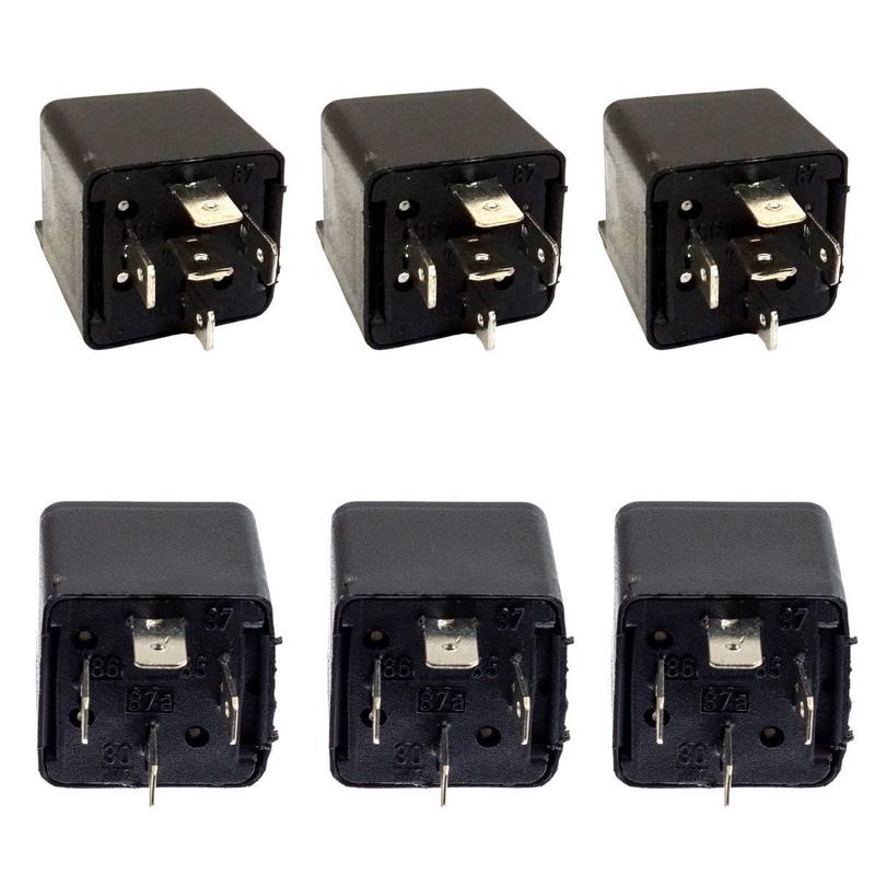 3 Reles Auxiliar De Partida 5 Pinos 40a Tra 116213 Com Suporte e 3 Rele ...