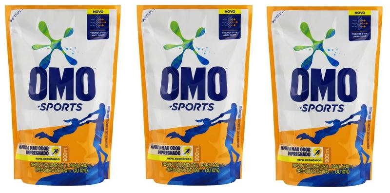 3 Sabão líquido Omo Sports sachê 900 ml - Sabão Líquido - Magazine Luiza