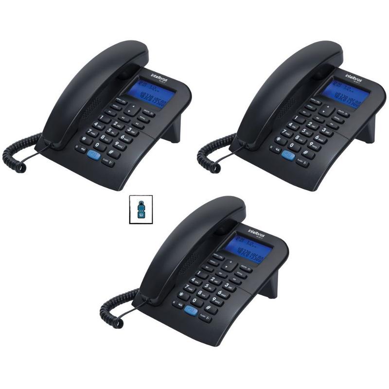 3 Telefone Fixo com Bina Para escritório consultório empresa ...