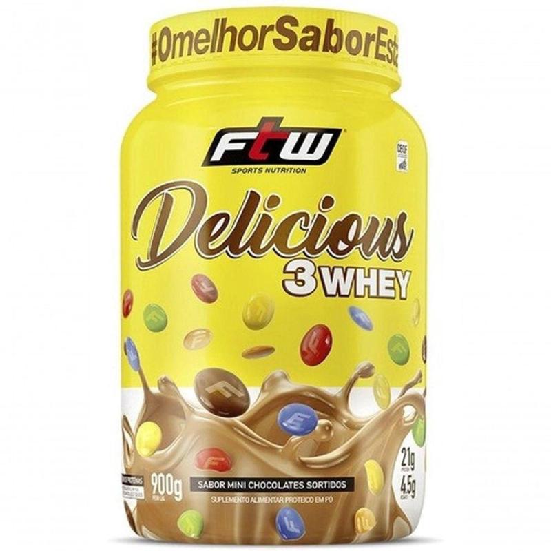 3 whey delicious mini chocolate sortidos ftw 900g - Whey Protein ...