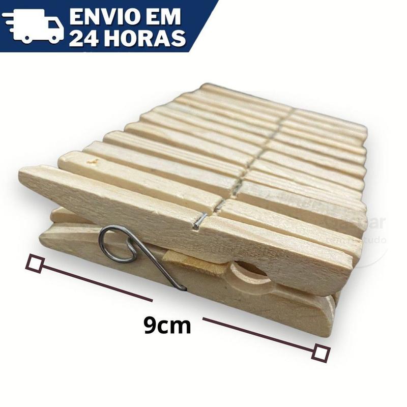 36pçs - Prendedor De Roupa Em Madeira 1ª Qualidade, Gigante - A.Branca ...