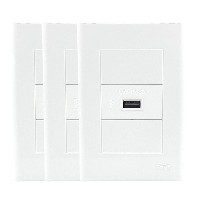 3un Tomada USB Bivolt 5V 3A 15W Com Placa Evidence FAME - Espelho ...