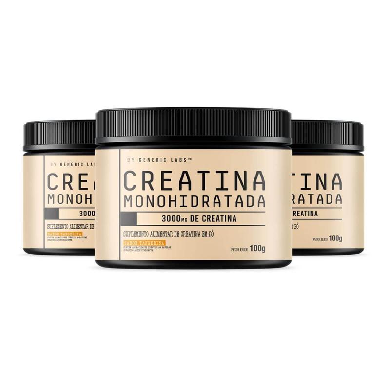 3x Creatina (100g) - Com Sabor - Generic Labs 100g - Creatina ...
