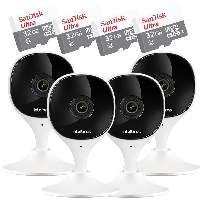 4 Câmeras Ip Wi-fi IMX C Intelbras + 4 Cartão SD 32GB Ultra - Câmera ...