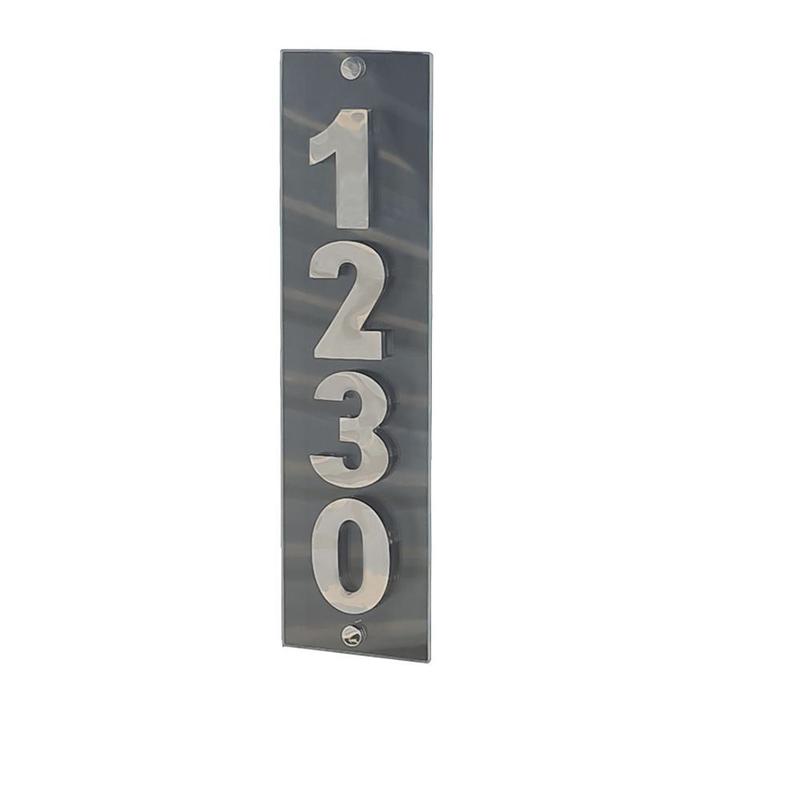 4 Números Residencial Inox 12cm com Placa de Vidro Incolor - Takinox ...