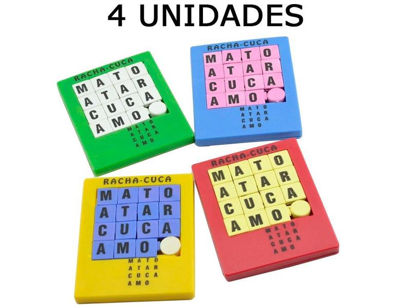 4 Racha Cuca Jogo Quebra Cabeça Letras Infantil Lembrancinha - Injeto ...