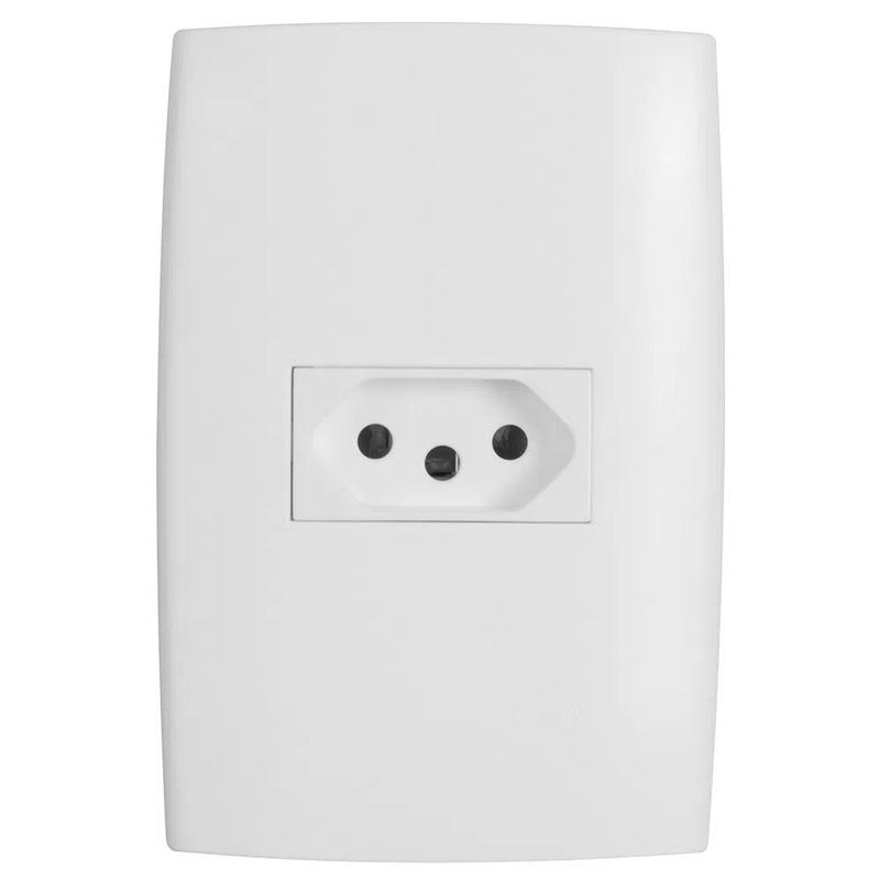 4 tomada em variedades com acabamento brilhante Astra Branco kit ...