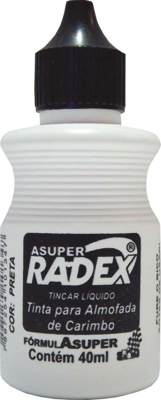 40ML Preta (7897254101651) - Radex - Tinta para Carimbo - Magazine Luiza