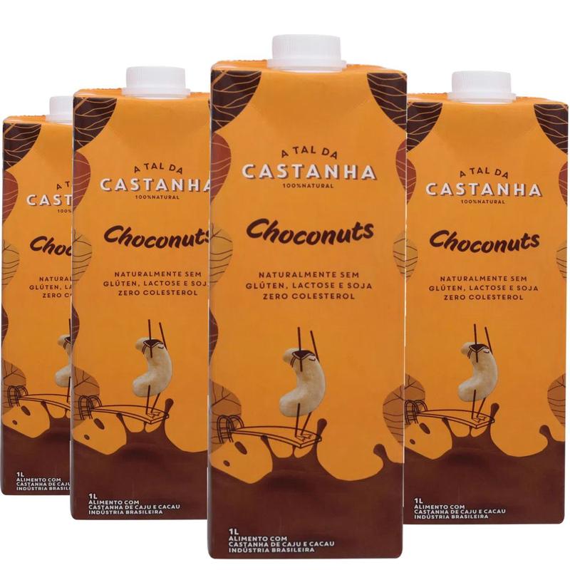 4x Bebida choconuts A TAL DA CASTANHA 1L - Bebida de Castanha ...