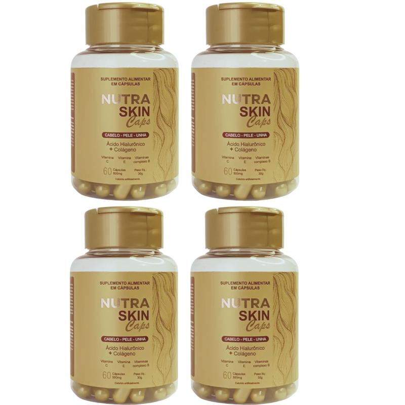 4X Nutra Skin Caps Suplemento Cabelo Unhas Pele E Imunidade Com ...