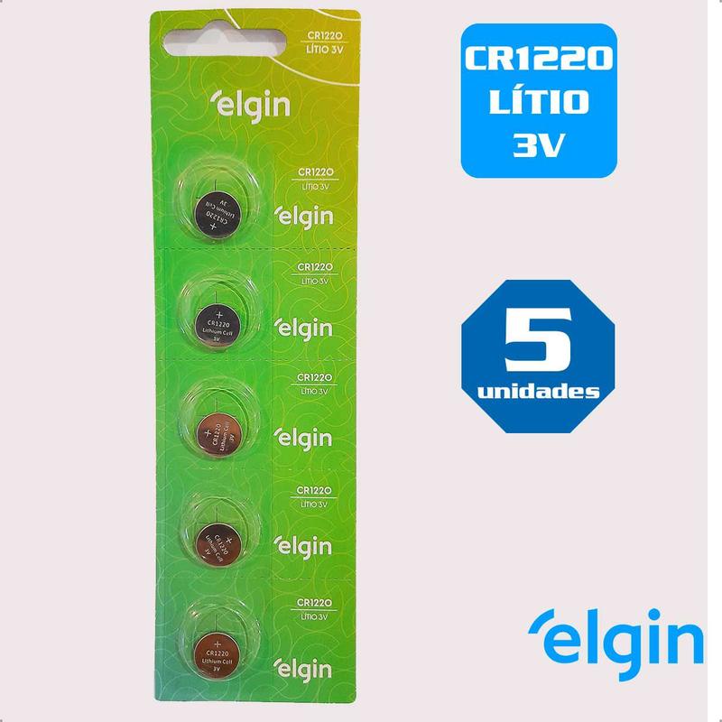 5 Baterias / Pilhas CR1220 Litio 3V Elgin - Pilhas - Magazine Luiza
