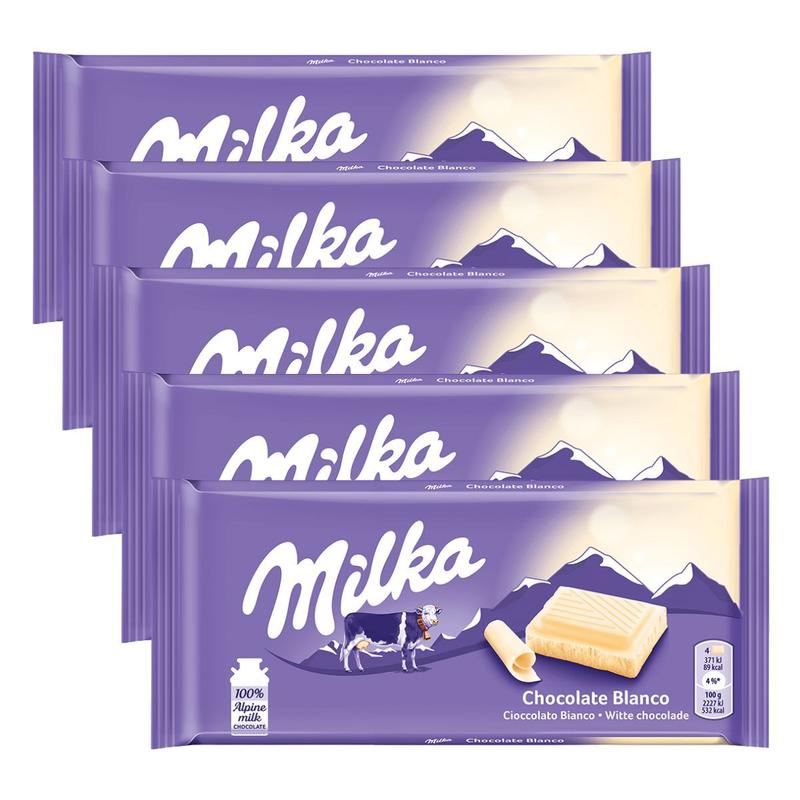 5 Chocolate Milka Alpine White 100g - Chocolate / Barra de Chocolate ...