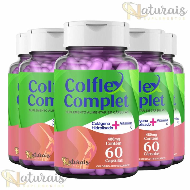 5 Colflex Complet Original 300 Cápsulas - Colágeno Hidrolisado ...