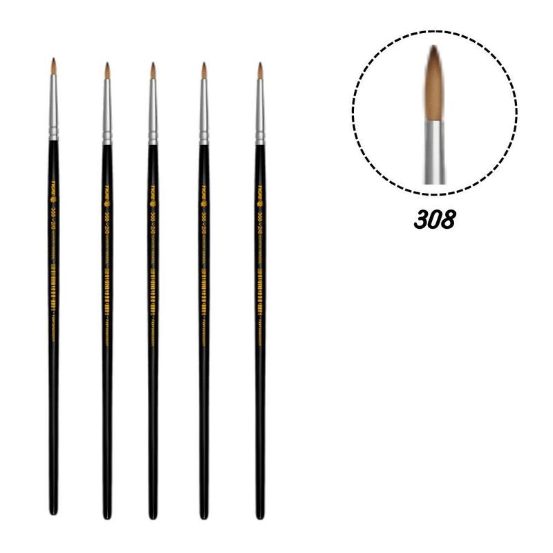 5 Pincel Tigre 308-00 Redondo Pêlo de Marta - Pincéis para Pintura ...