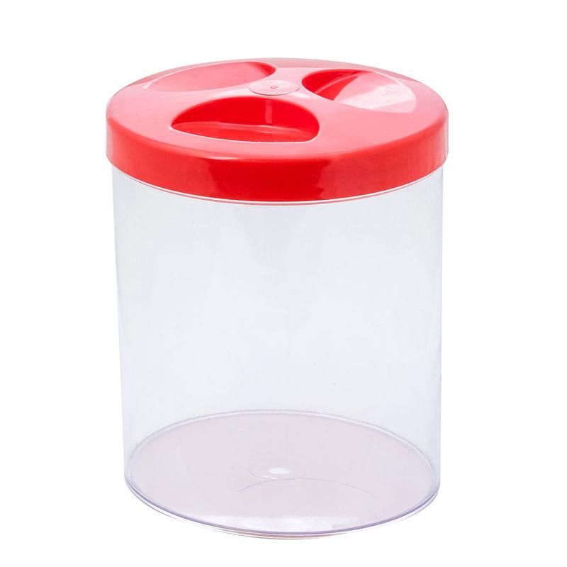 5 Potes Plástico Acrílico Transparente Com Tampa 17,5 X 14,5 ...