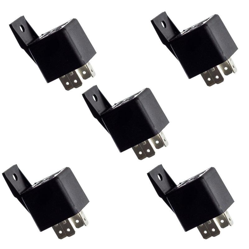 5 Relé Auxiliar Automotivo 4 Terminais Com Suporte Universal 40a 12v ...