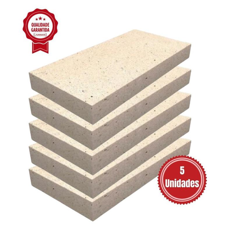 5 Tijolo Refratário 23x11,4x2cm Plaqueta Churrasqueira Forno - LAURINDO ...