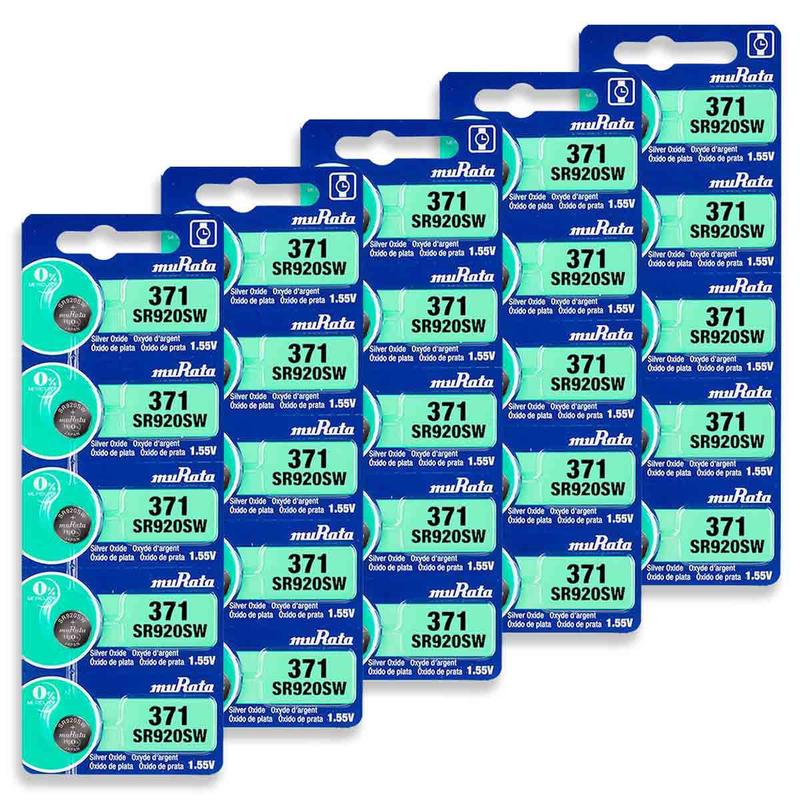 50 Baterias Pilha 371 Murata Relogio Sr920sw 10 Cartelas - Pilhas ...