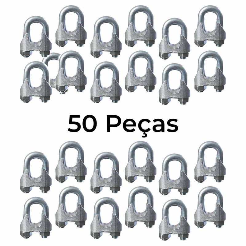 50 Unid Clips Grampo 1/8" 3mm para Cabo de Aço Profissional - TOURO ...