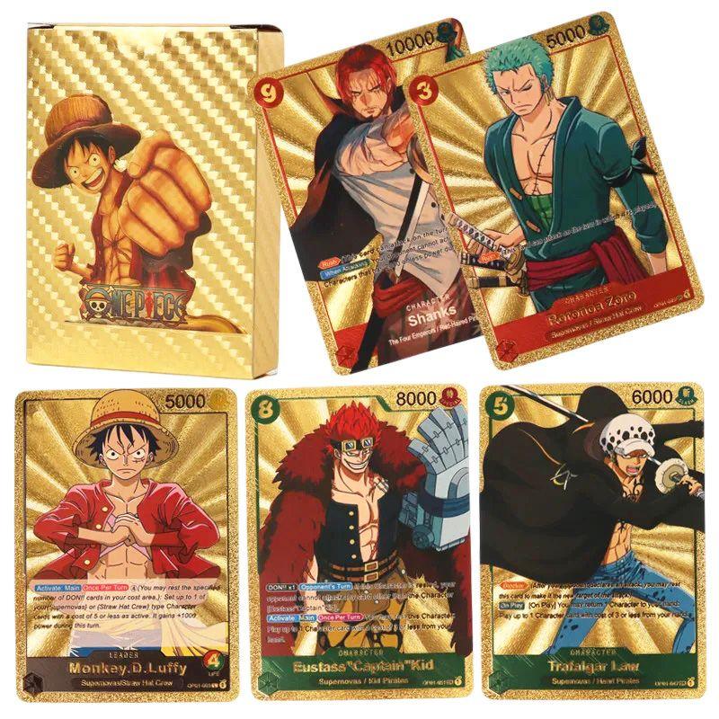55 Cartas One Piece Douradas Deck Golden - Luffy, Roronoa Zoro, Sanji ...